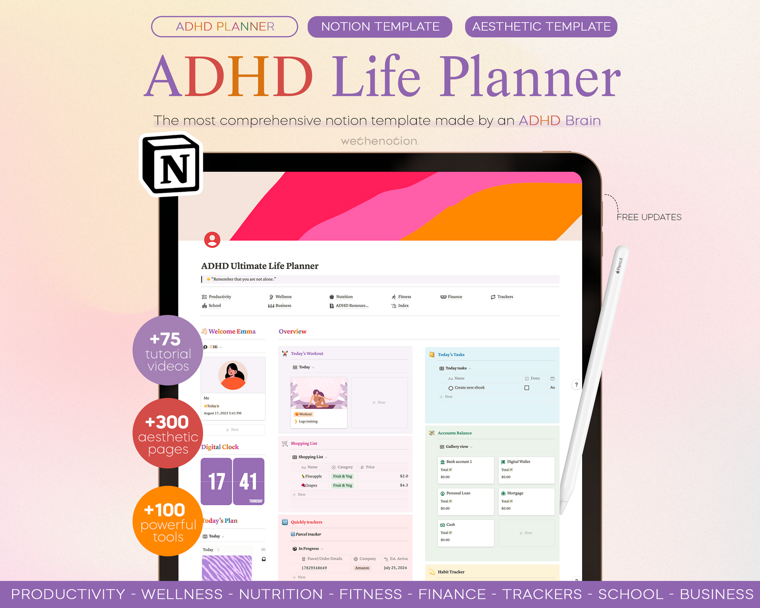 ADHD Life Planner Notion Template