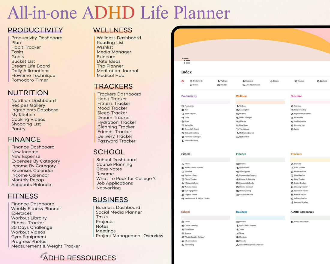 ADHD Life Planner Notion Template