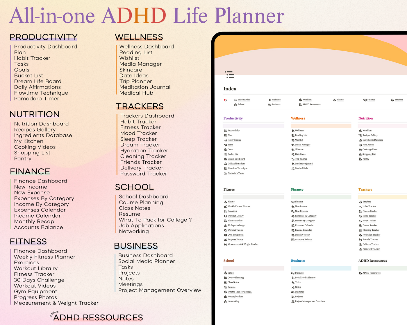 ADHD Life Planner Notion Template